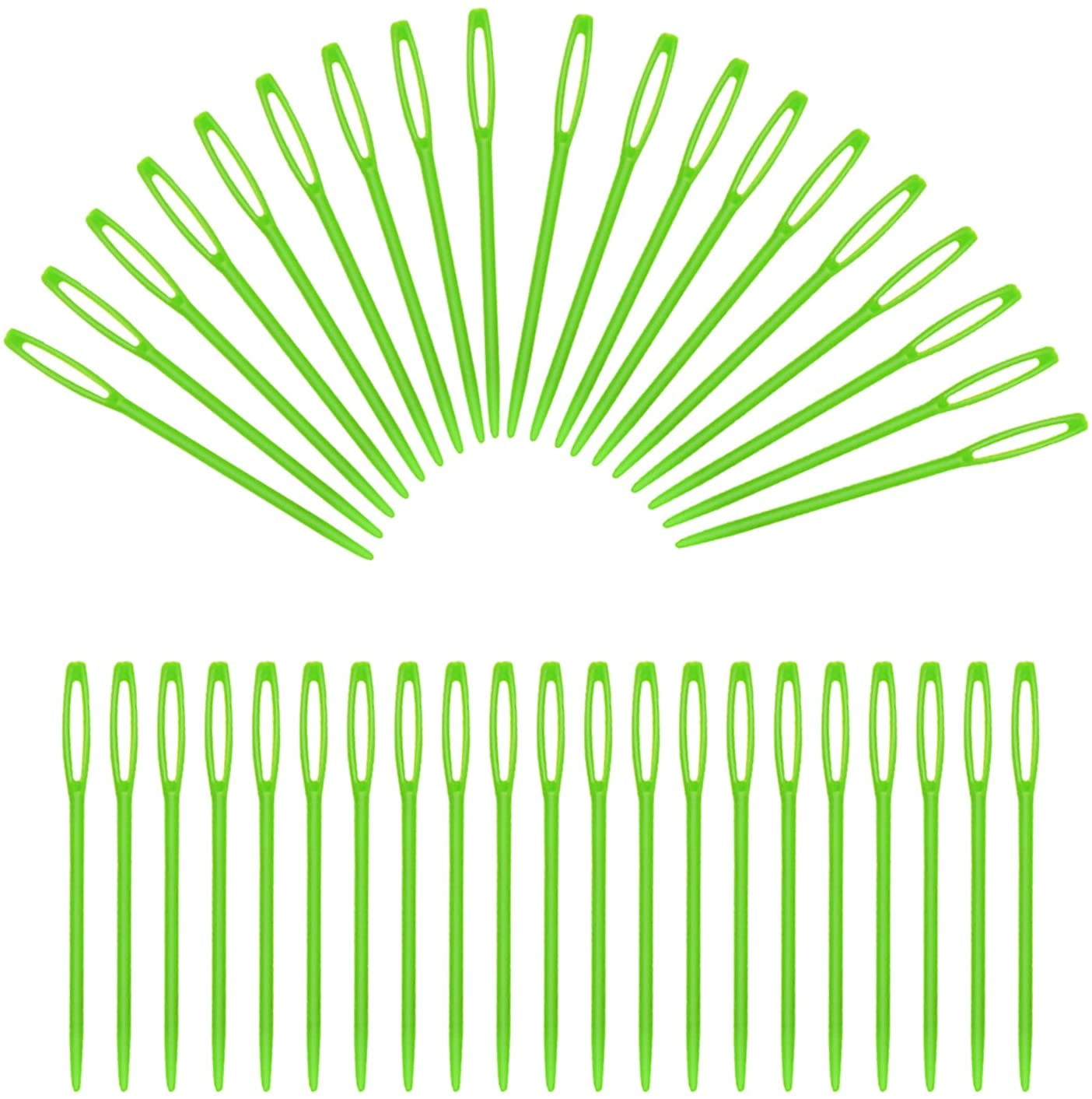 100 Pcs 7CM Plastic Sewing Needles Craft Needles Safety Needles Darning ...