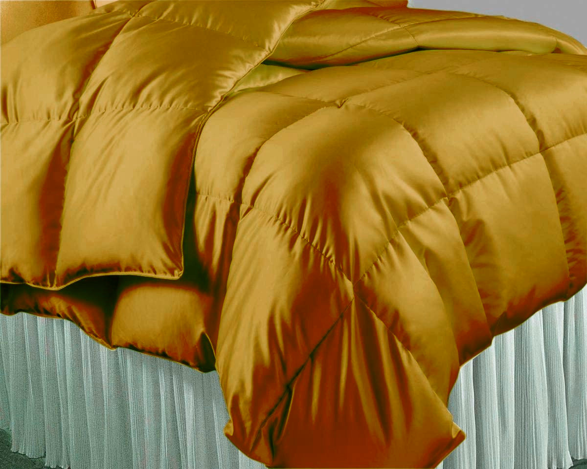 Emperor King Comforter Set Satin Mustard 500 GSM Duvet Comforter Set ...