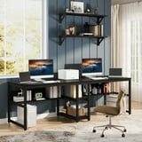 TribeSigns Two Person Desk with Bookshelf, 78.7 Computer Office Double ...