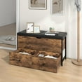 Storage Ottoman Bench with Drawers, Flip-top Wooden Shoe Storage Bench ...