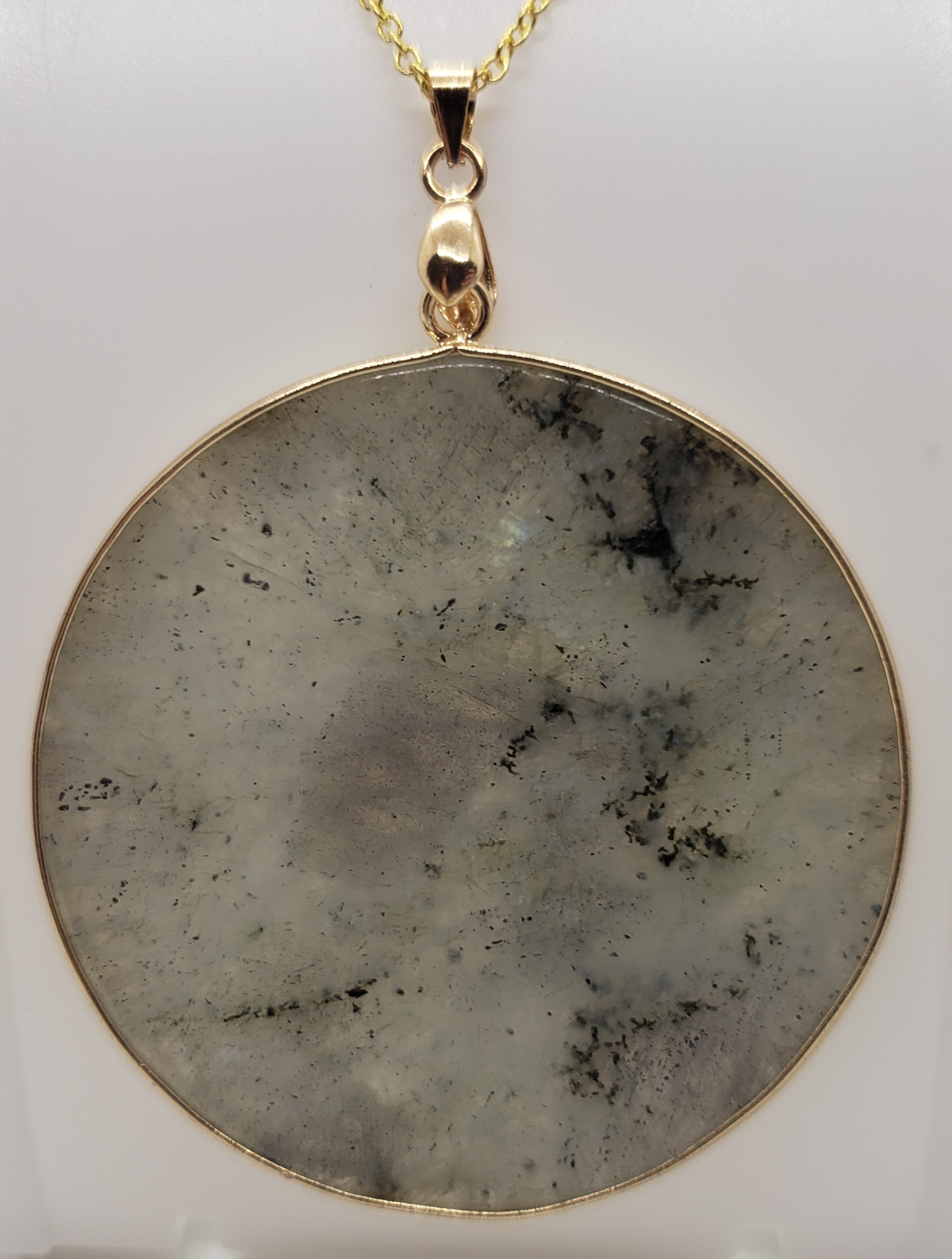 Natural Moss Quartz Gold Necklace - Walmart.com