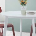 Small Space Round Dining Table for 4, White Wood Table for Kitchen, 41. ...