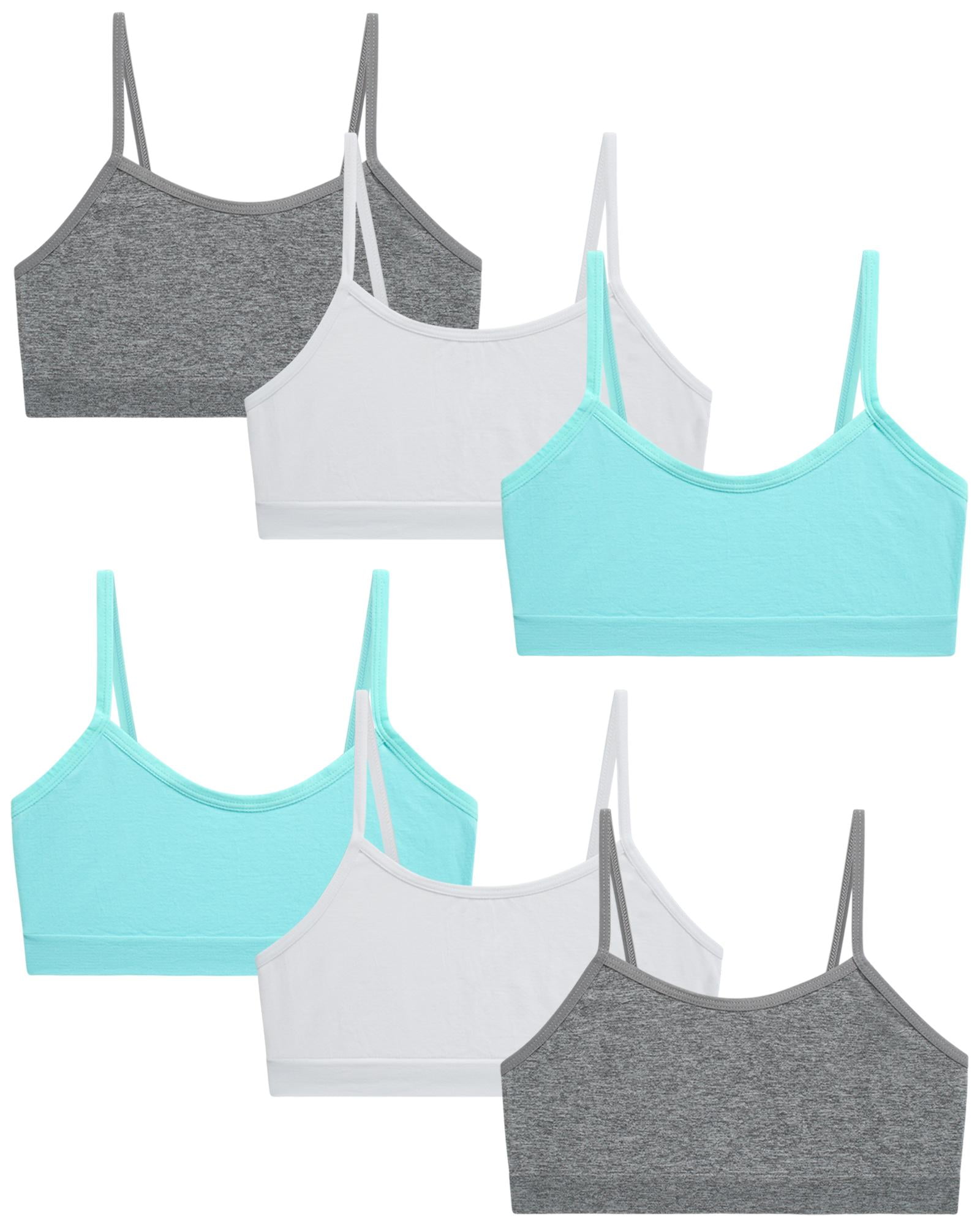 Only Girls Training Bra 6 Pack Crop Cami Bralette, Sizes 7-14 - Walmart.com