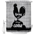 Black Rooster Shower Curtain with Hooks, Spring Will Always Come ...