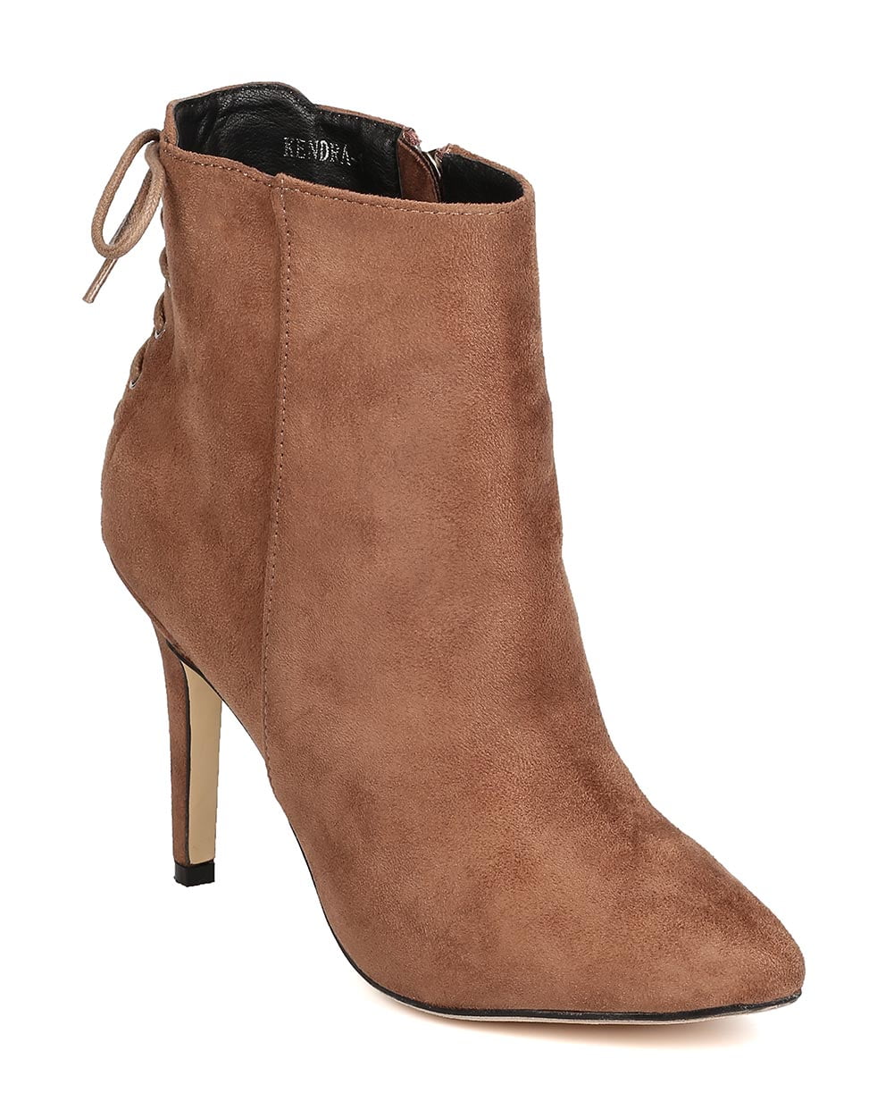 New Women Betani Kendra-1 Faux Suede Pointy Back Lace Stiletto Bootie ...