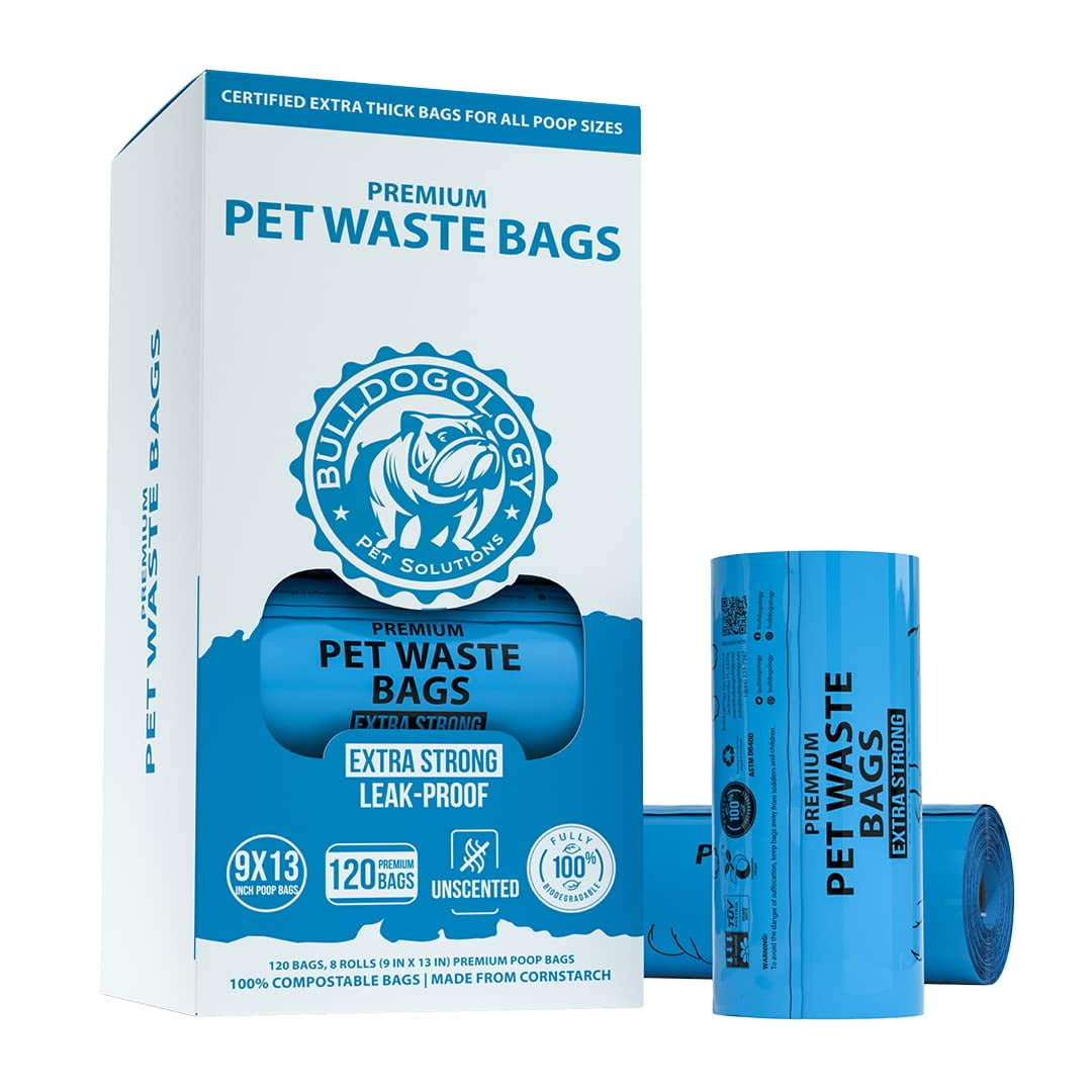 Bulldogology Dog Poop Bags - Extra Thick & Extra Long 100% Leak Proof ...