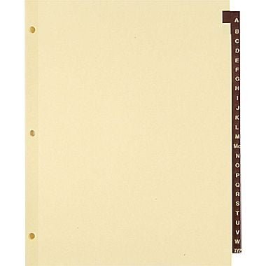 Staples Red Leather Alphabetical Tab Dividers, A-Z (13498) - Walmart.com