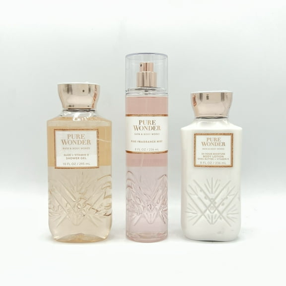 Bath & Body Works Pure Wonder 3-Piece Bundle: 8oz Perfume Spray, 10oz ...