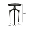 22 Inch Metal Round Accent Table, Three Curved Legs, Antique Brown ...