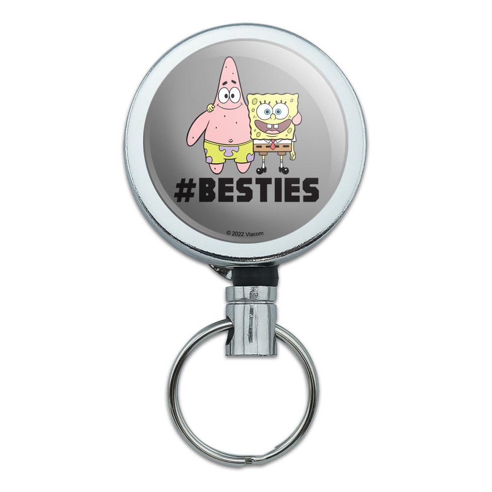 SpongeBob Besties Heavy Duty Metal Retractable Reel ID Badge Key Card ...