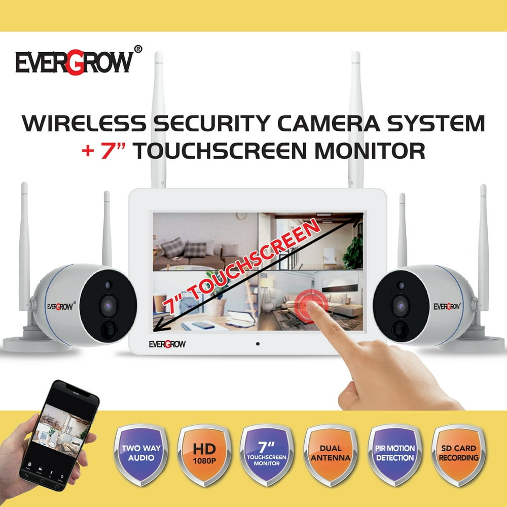 EverGrow 2x1080p cameras 2-way audio Wireless Security Camera System ...