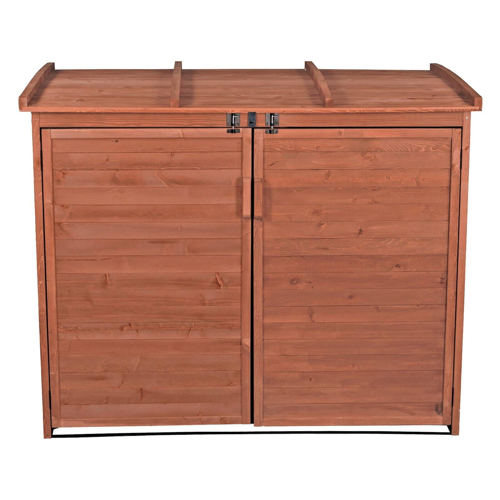 Leisure Season Large Horizontal Refuse Storage Shed, Medium Brown ...
