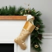 Northlight 20.5" Gold Glittered Swirl Christmas Stocking with Velveteen ...