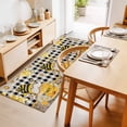 2x6ft Area Rug,Coffee Cup Bee Gnome Black Buffalo Plaid Washable Large ...