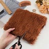 Brown Faux Fur Fabric 15.75x15.75 Inch Soft Plush Shaggy Squares Pre ...
