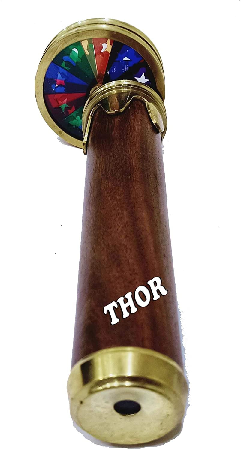 Nautical Vintage Wooden Handheld Brass Kaleidoscope Maritime Optical ...