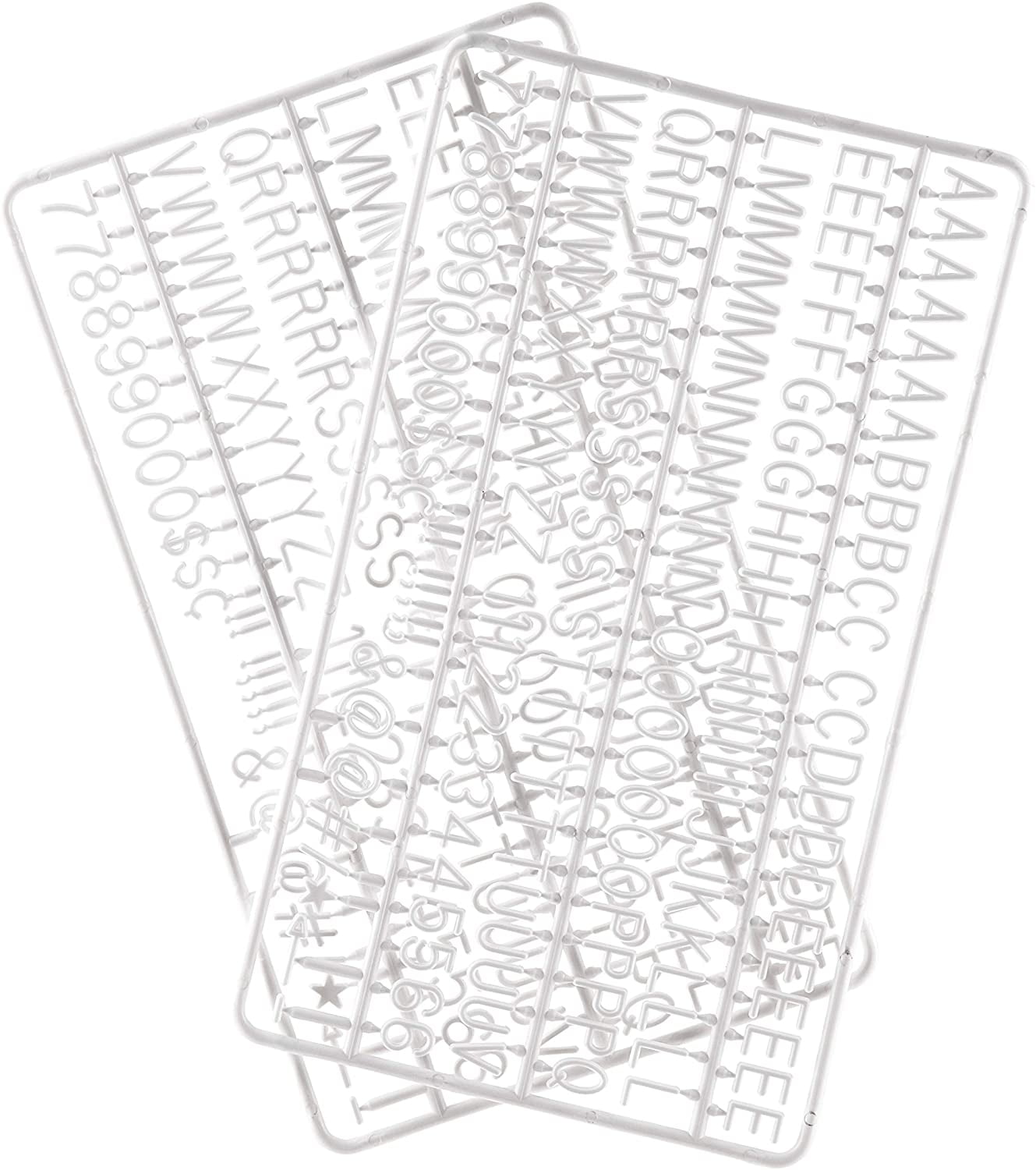 White Plastic Set of Letters Numbers and Symbols for Blackboard Home ...