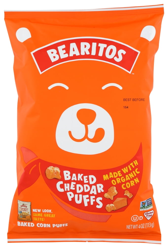 Bearitos Cheddar Puffs Baked Corn Puffs, 4 Oz. - Walmart.com - Walmart.com