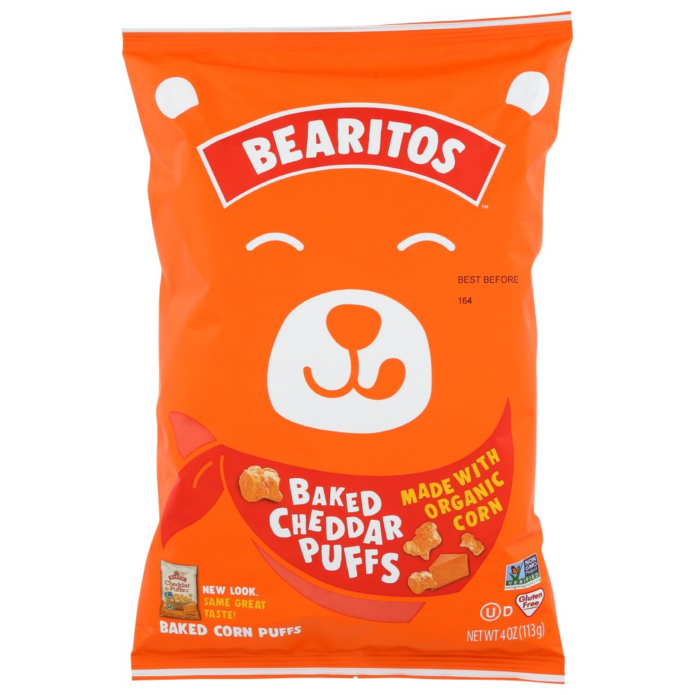 Bearitos Cheddar Puffs Baked Corn Puffs, 4 Oz. - Walmart.com - Walmart.com