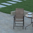 Emma + Oliver Set of Two Brown Folding Sling Style Patio Chairs for ...