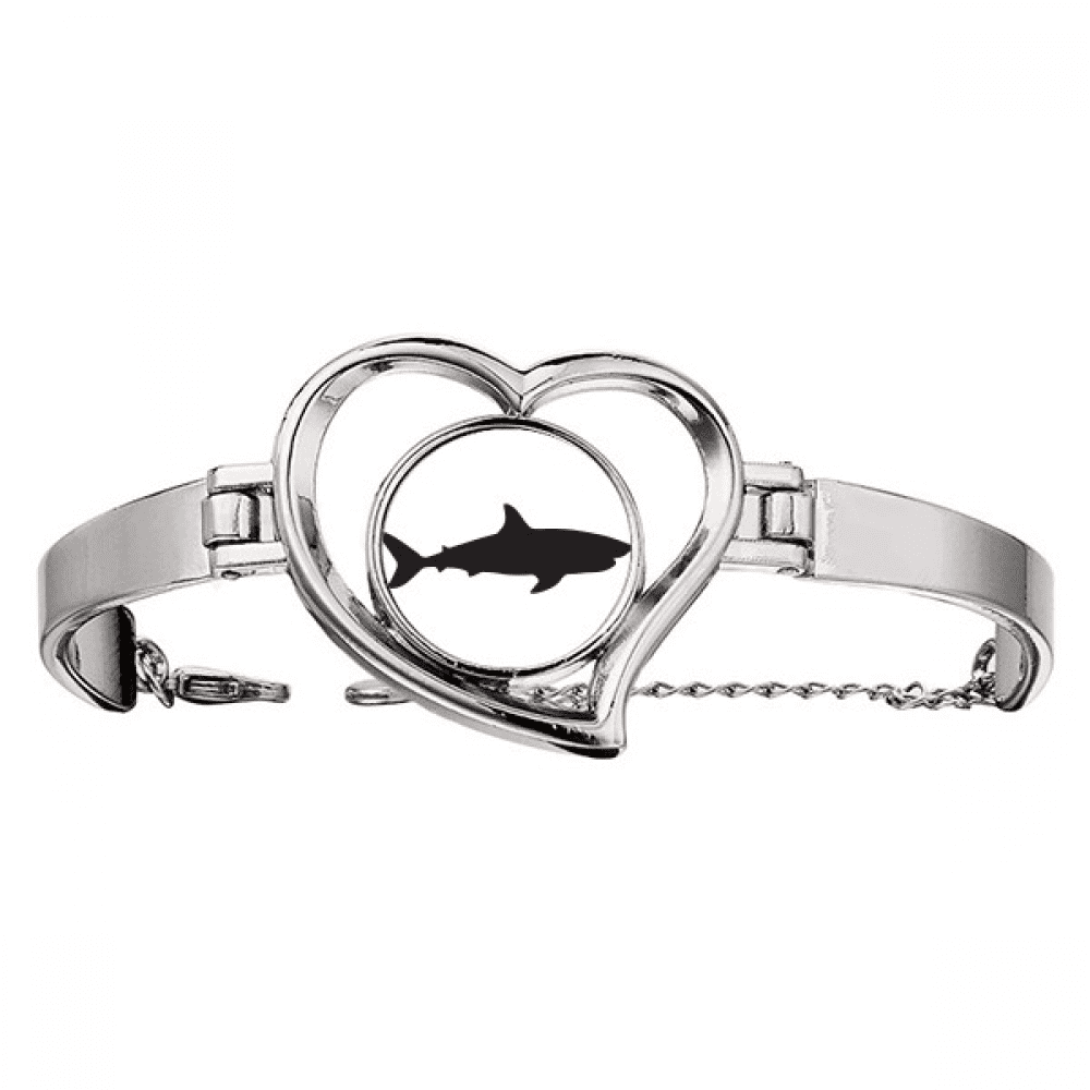 Docile Blue Ocean Shark Fierce Fish Bracelet Heart Jewelry Wire Bangle ...