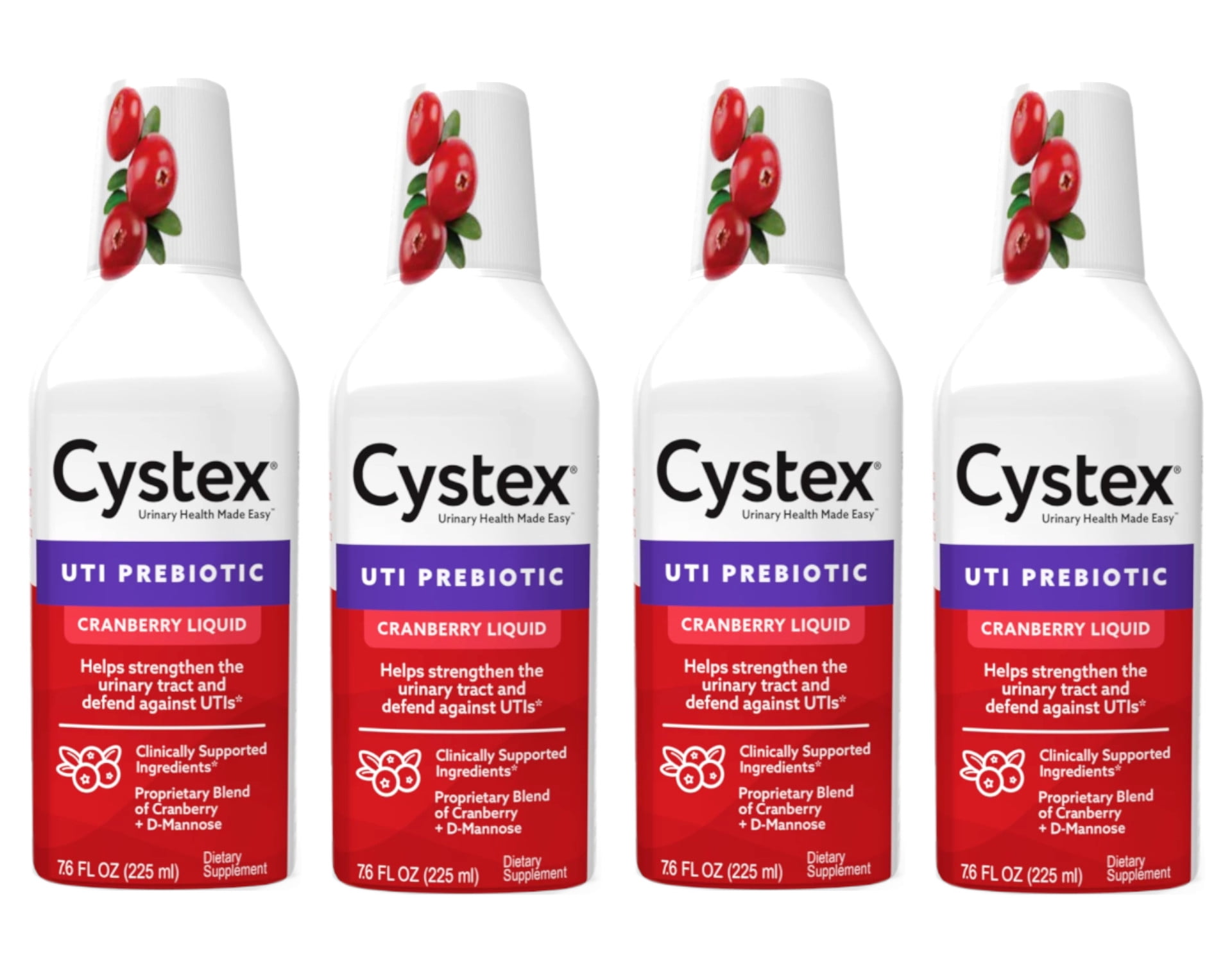 4 Pack - Cystex Urinary Health Cranberry Flavor 7.6oz Each - Walmart.com