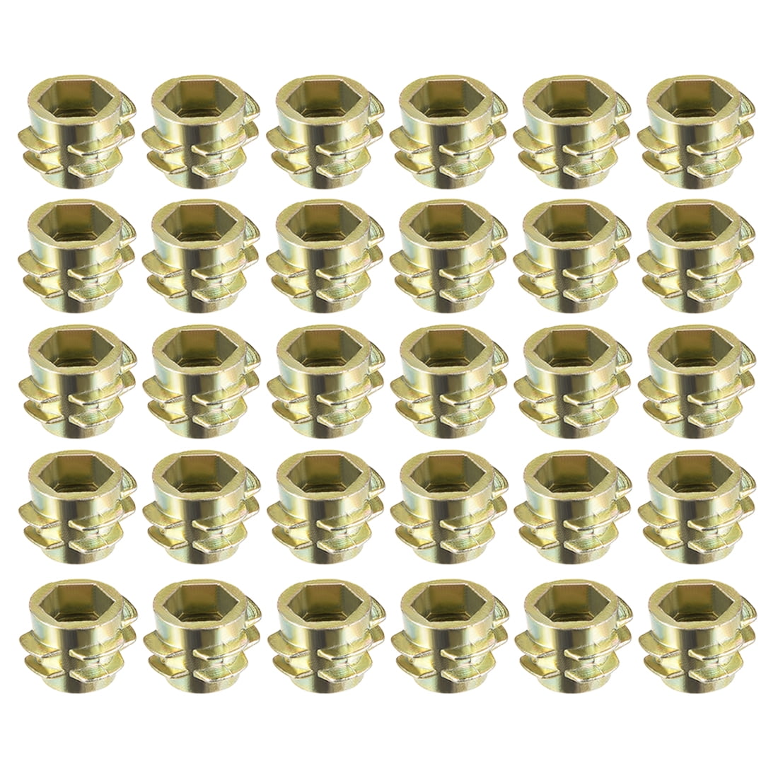 Threaded Insert Nuts Zinc Alloy Hex-Flush M6 Internal Threads 8mm ...