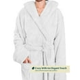 PAVILIA Women Hooded Plush Soft Robe | Fluffy Warm Fleece Sherpa Shaggy Bathrobe (L/XL, White ...