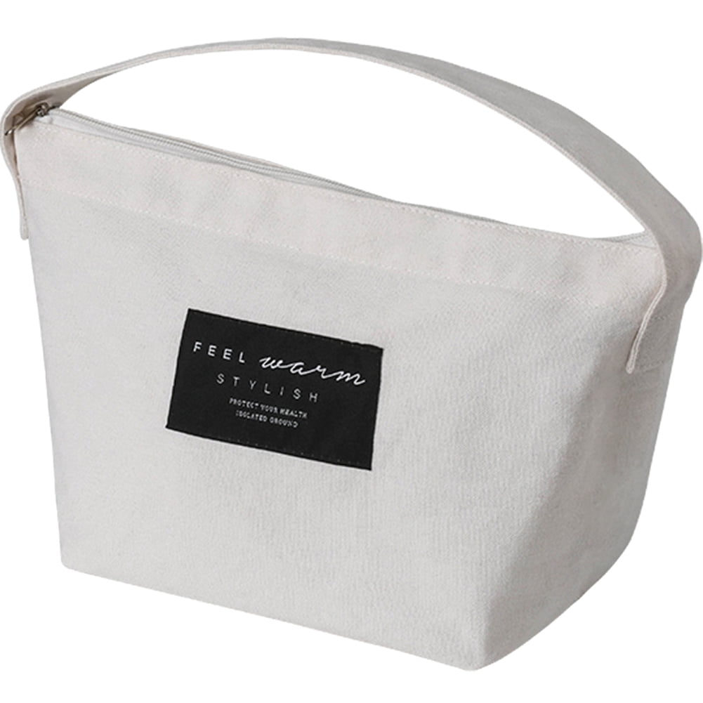 Reusable Lunch Bag Insulated Lunch Box Canvas Fabric with Aluminum Foil ...