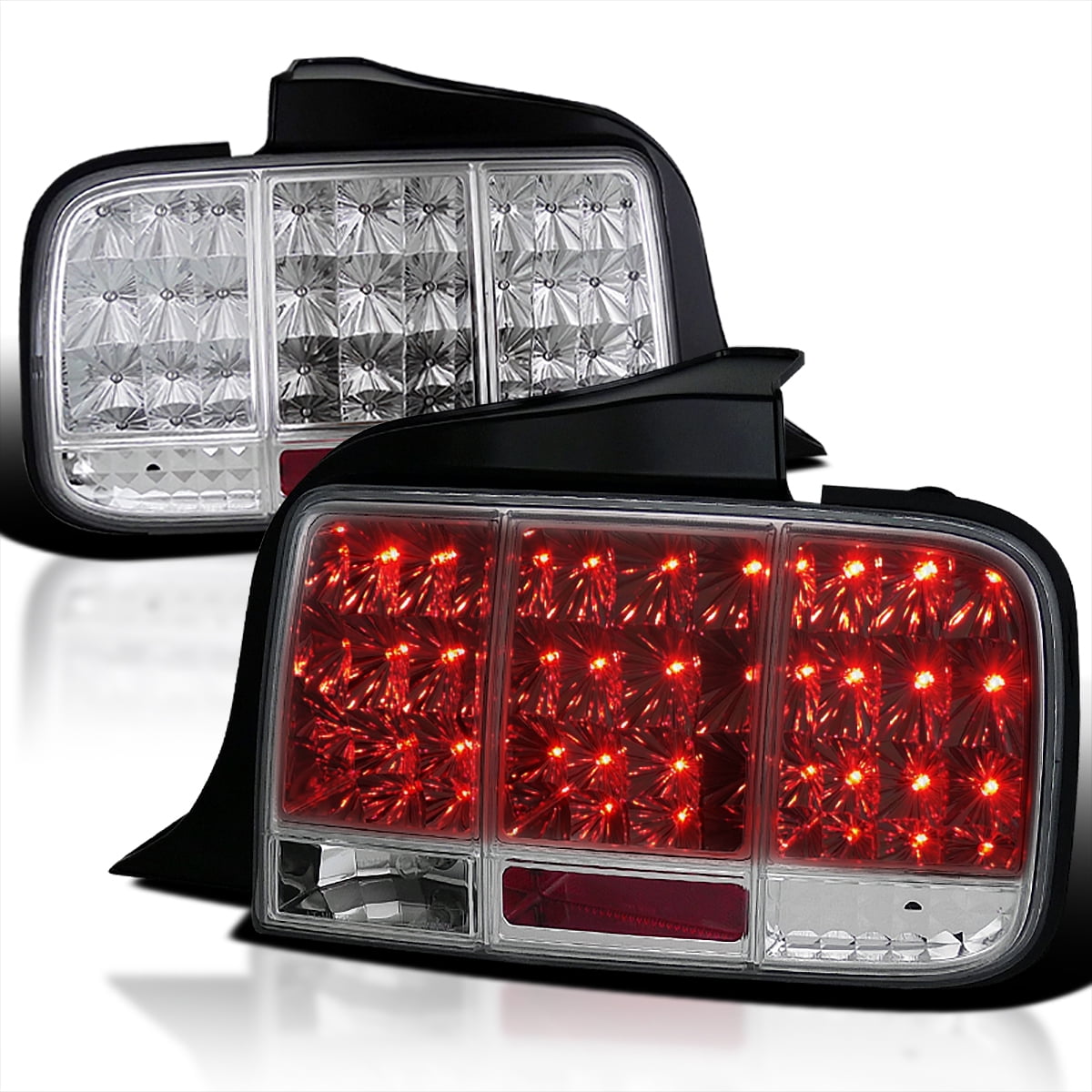 Spec-D Tuning LED Chrome Housing Clear Lens Tail Stop Light Sequential ...