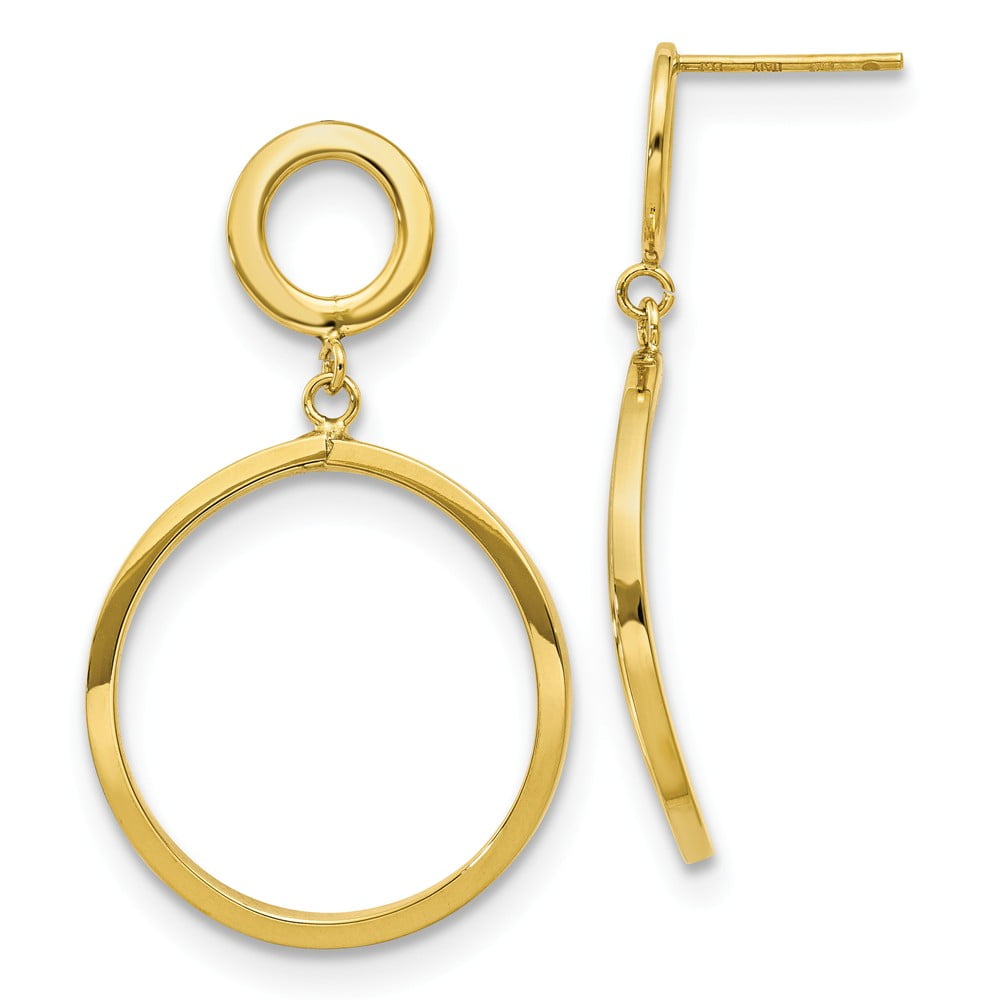 Beautiful Leslie's 10K Polished Round Post Dangle Earrings - Walmart.com