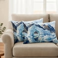 Arctic Sea Outdoor Waterproof Pillow Covers, Coastal Light Blue Natural ...