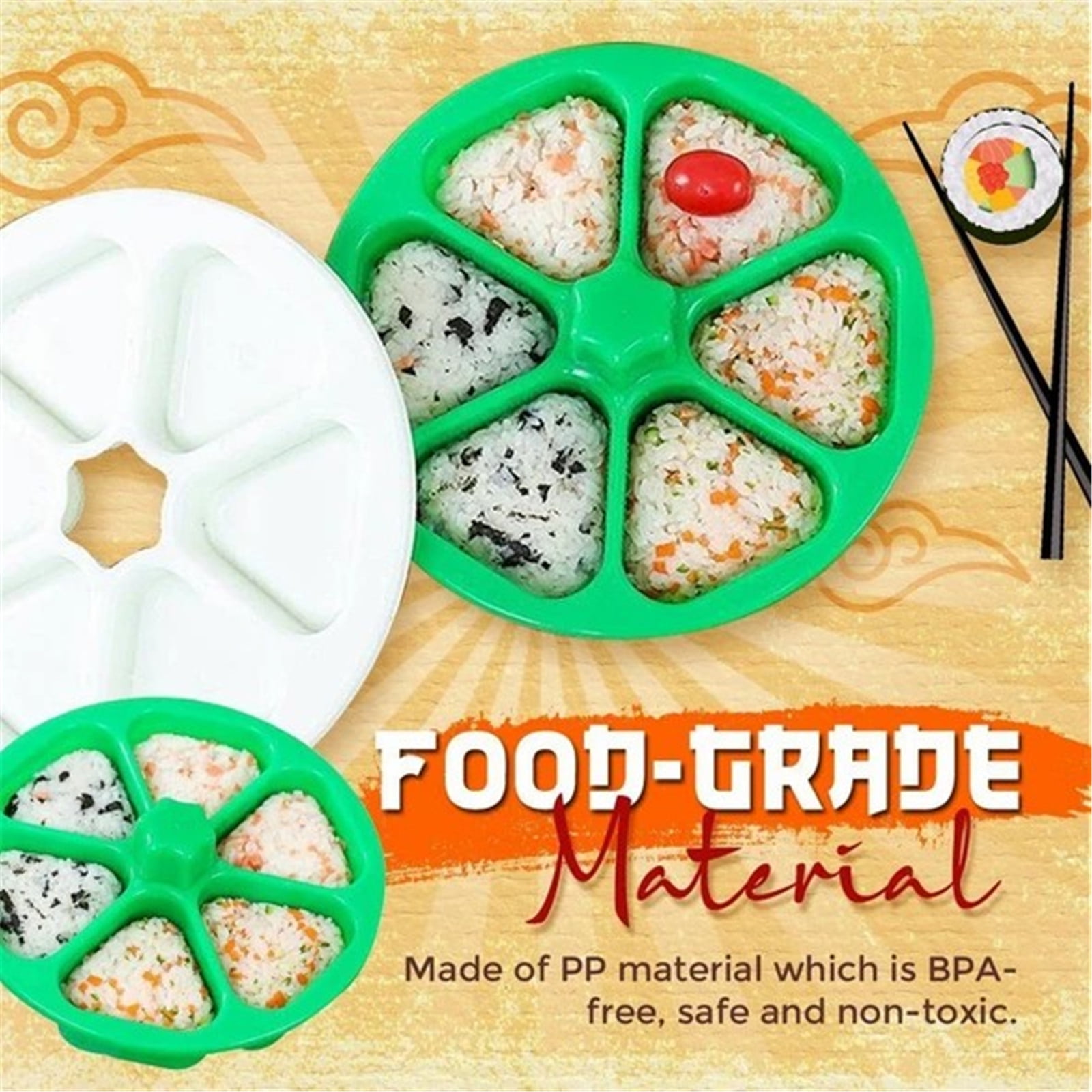 Buy Dopebox Bento Box 6 Holes Triangular Sushi Maker Laver Rice Making ...