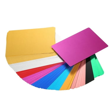 Business Cards, 50 Pc. Engraving Blank Set, 10-Color DIY Cards ...