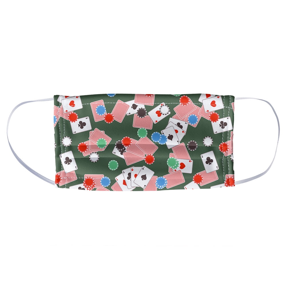 Poker Chips and Ace Cards Pattern 1-Ply Reusable Face Mask Covering ...