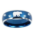 Bear and Paw Dome Brushed Finish Blue Tungsten Men Ring 10MM - Walmart.com