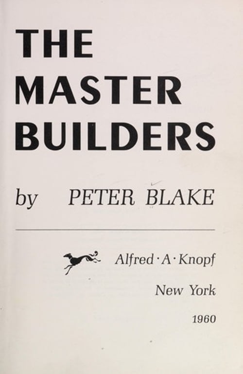 Pre-Owned The Master Builders: Le Corbusier, Mies Van Der Rohe, Frank ...