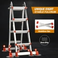 HBTower 14 ft Multi-Position Telescopic A-Frame Extension Ladder with ...