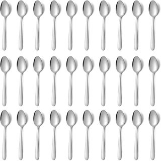 12 Stainless Steel Teaspoon Set Silverware Tea Spoons Dining Table ...