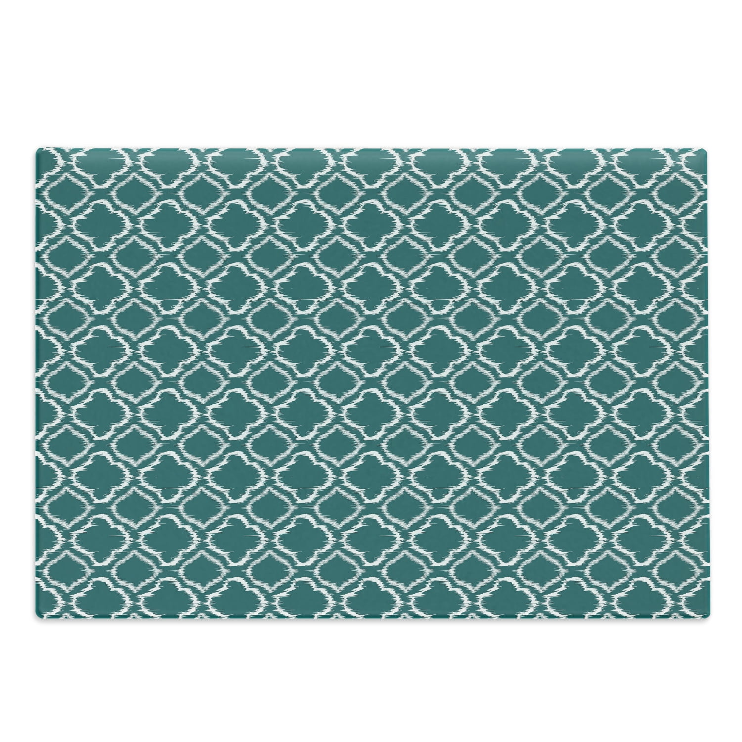Teal Cutting Board, Traditional Ikat Style Pattern with Abstract Curves ...