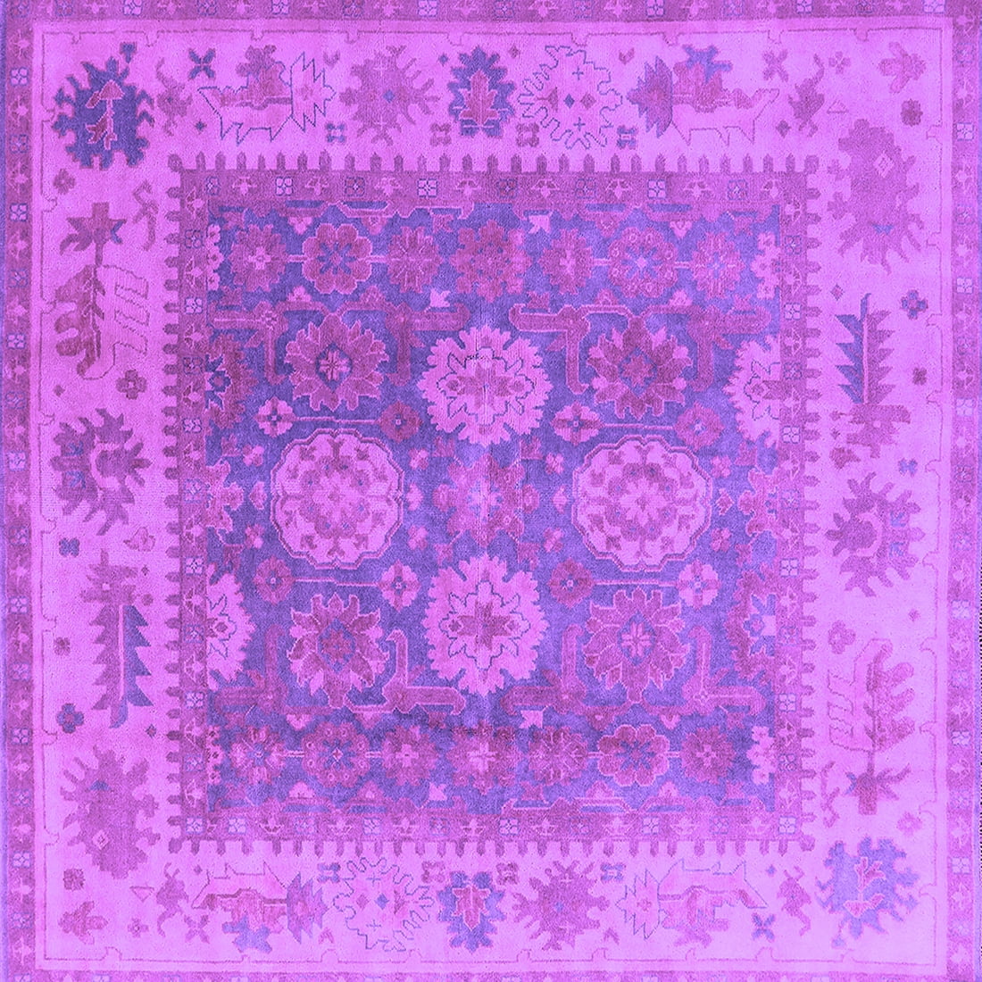 Ahgly Company Indoor Square Oriental Purple Traditional Area Rugs, 6 ...