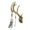 Rustic 12 Point Stag Deer Antlers Flowers And Feathers Rack Wall Hooks Plaque - Walmart.com