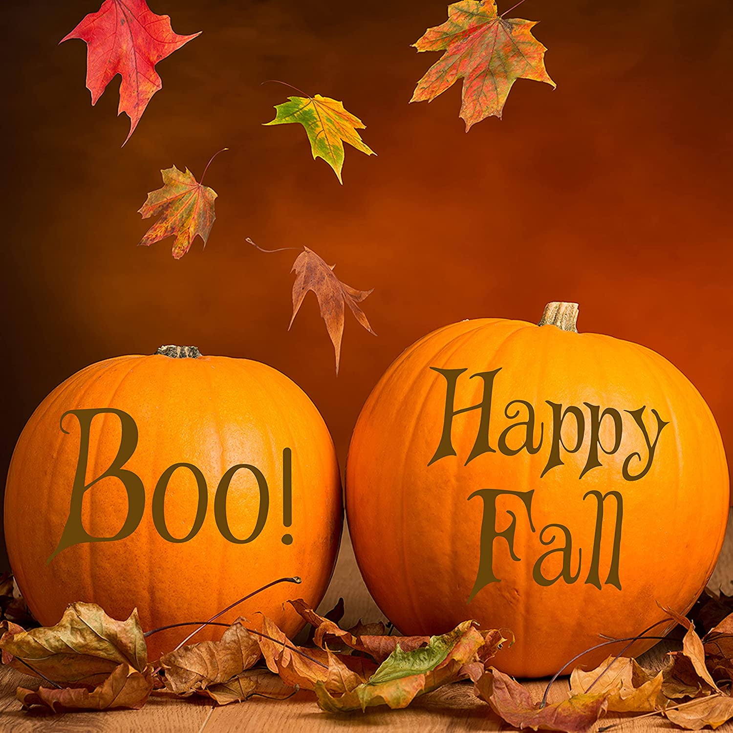 VWAQ Happy Fall & Boo! Pumpkin Decal Front Porch Holliday Decor Curb ...