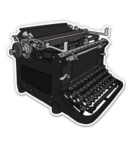 Vintage Typewriter - 12" Vinyl Sticker Waterproof Decal - Walmart.com