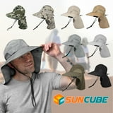SUN CUBE Wide Brim Sun Hat with Neck Flap, Fishing Hiking for Men Women ...