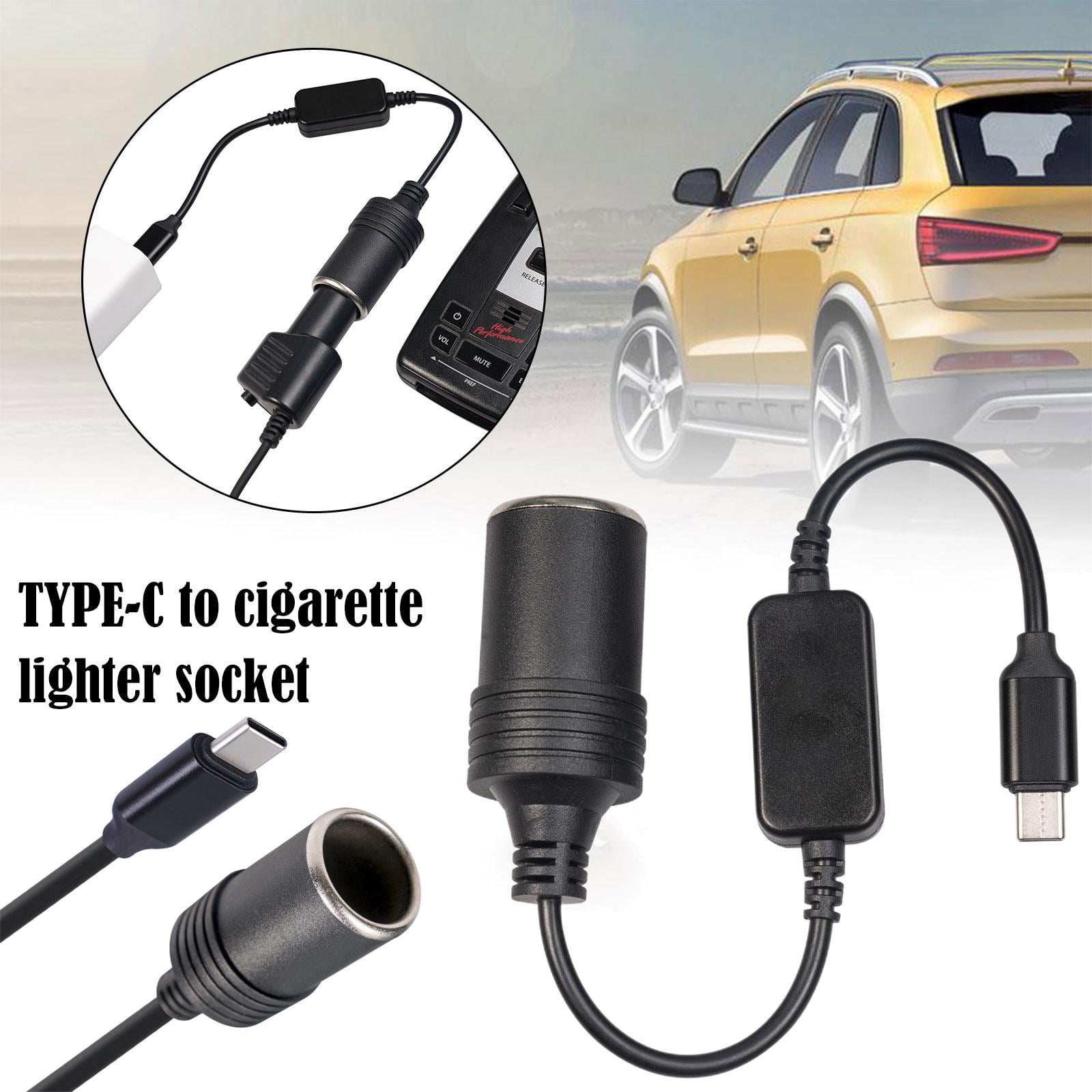 USB C Type C to 12V Car Cigarette Lighter Socket Female Adapter. Converter - Walmart.com