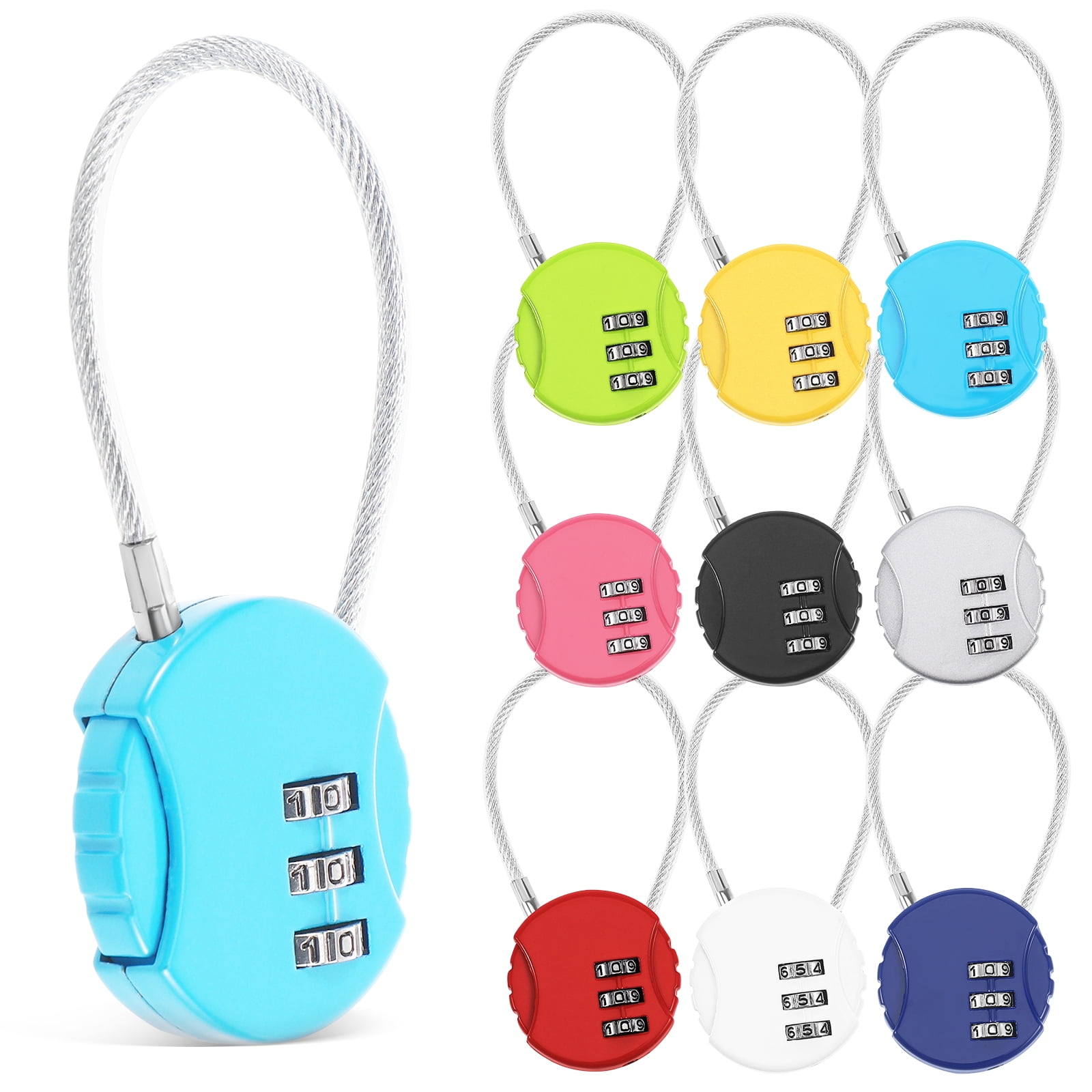 Miangastore 10 Pcs Luggage Locks Luggage Lock Code Lock Password Lock Metal Travel Locks For Luggage Suitcases 10.50x4.10x1.20cm