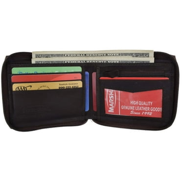 Men's Tri-Fold Wallet with Double ID Window in Genuine Leather ...