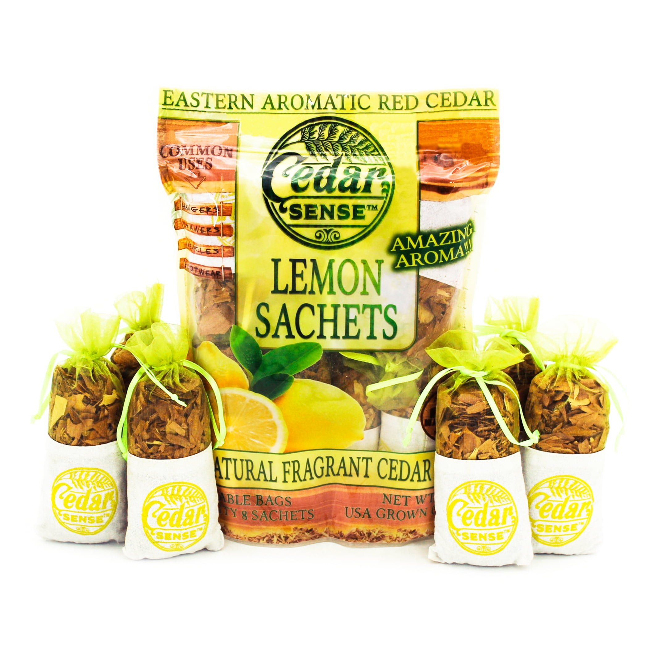 Lemon Sachets - 8 Pack - Cedar Sense - Cedar Scent for Closets ...