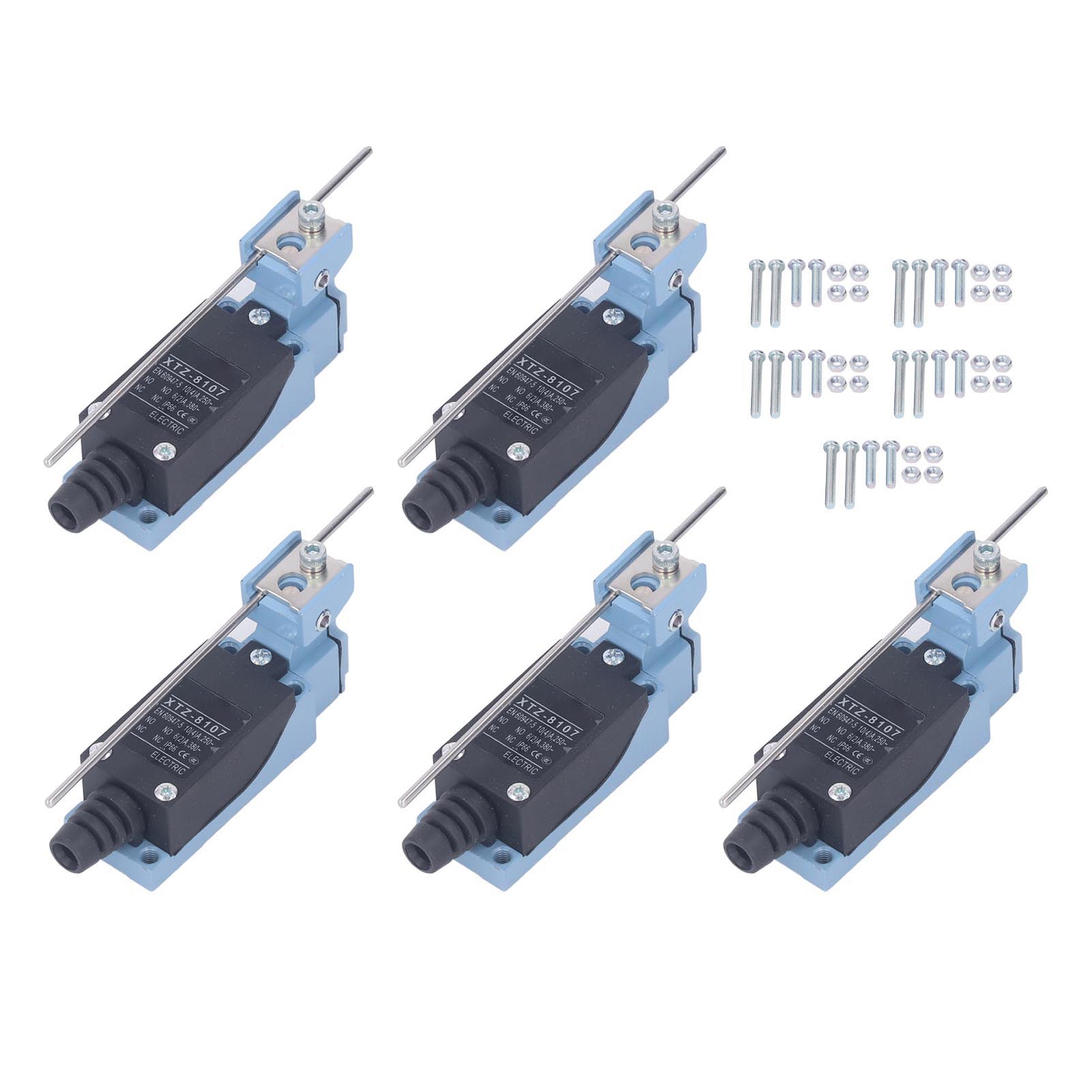 5PCS Momentary Limit Switch Adjustable Rod Lever Arm Travel Switch for ...